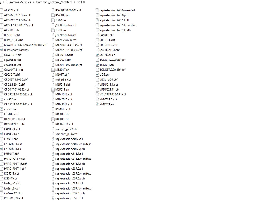 Cummins METAFILES 52GB ECFG E2M SCREEN CBF Config & Delete FILES Updat ...